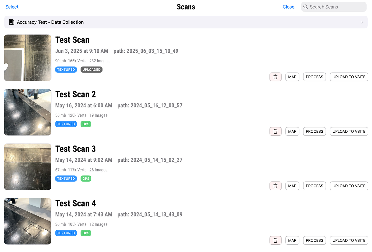 vSite Scan: Scans Menu (KB-SC004) – vGIS Support Center